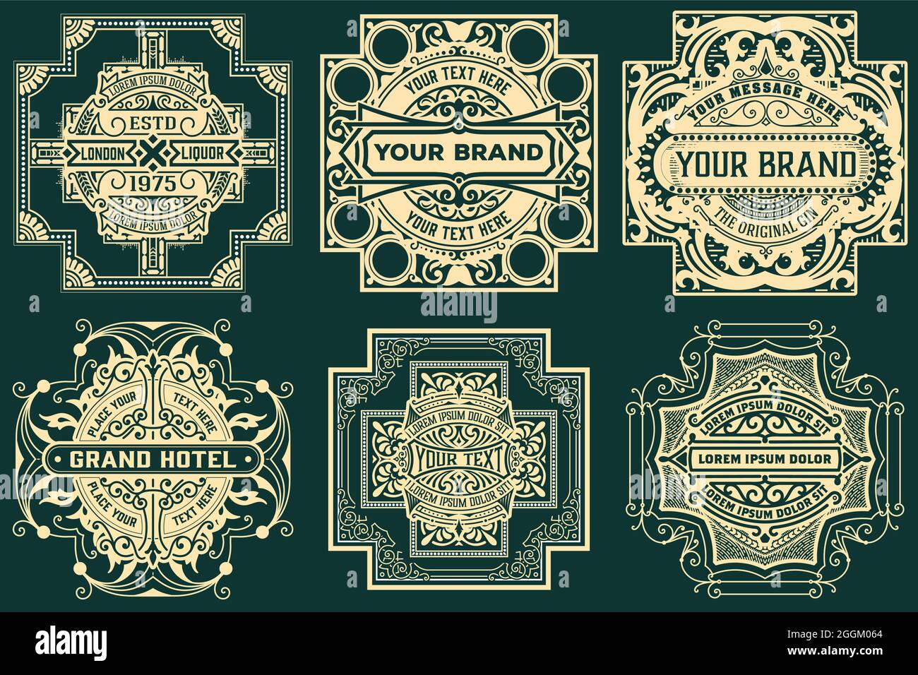 Set of 6 labels. Western style Stock Vector Image & Art - Alamy