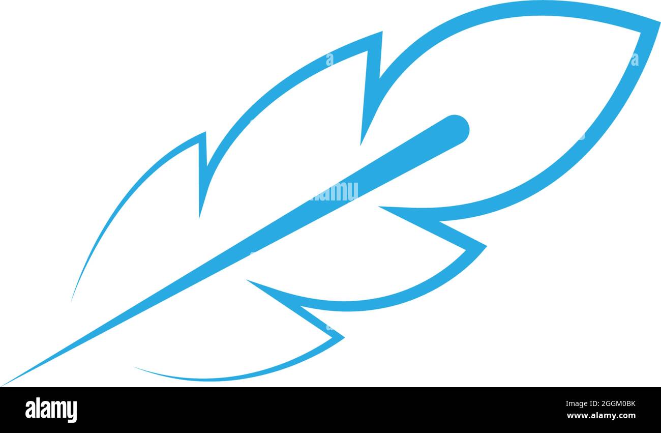 Feather icon logo flat design template vector Stock Vector Image & Art ...