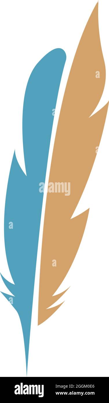Feather icon logo flat design template vector Stock Vector Image & Art ...