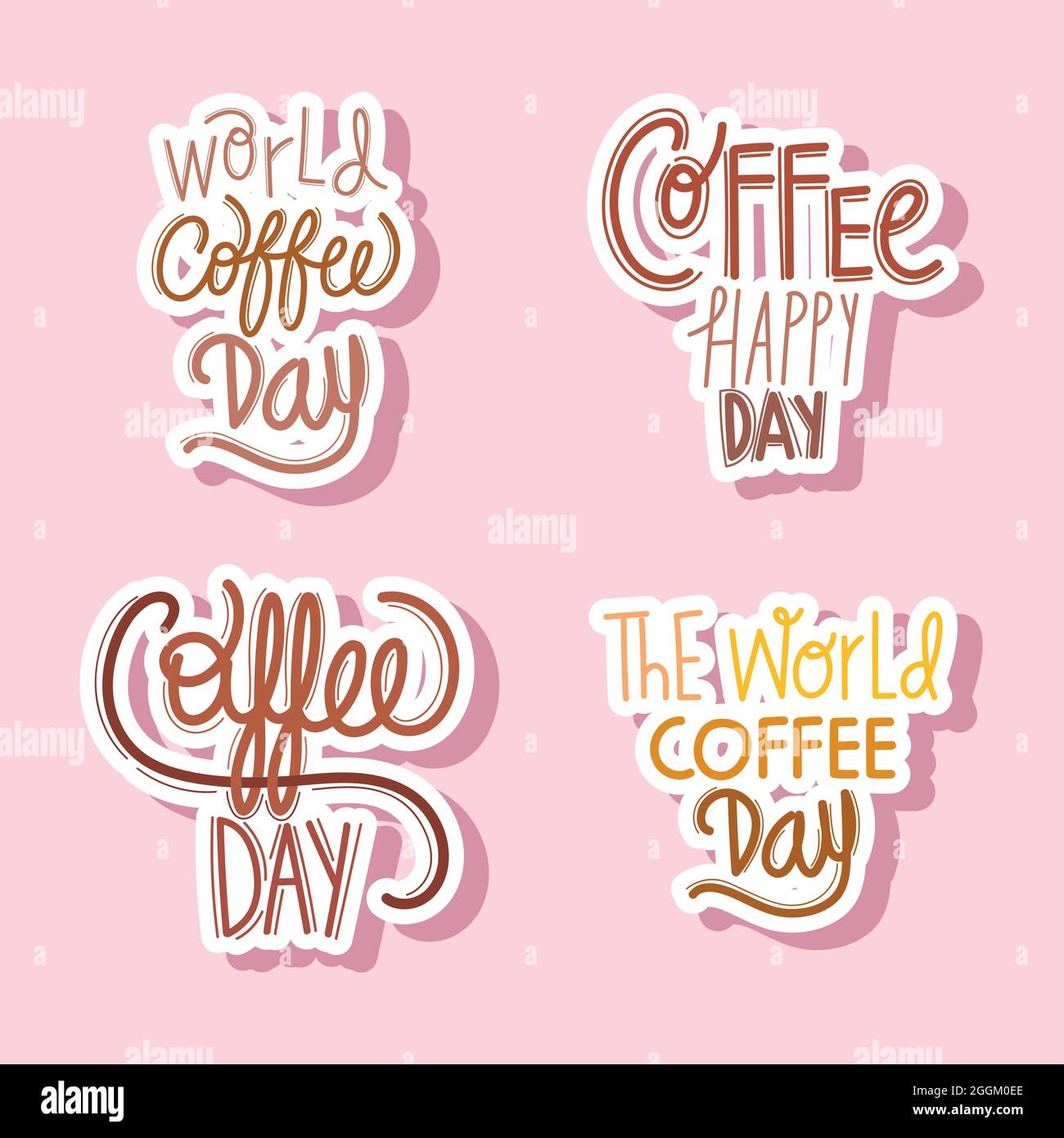 coffee day lettering set Stock Vector Image & Art - Alamy