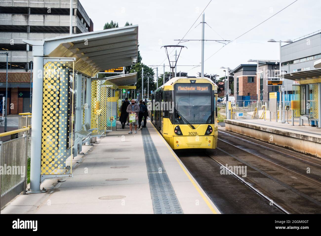 Metrolink Manchester yellow tram as part of Transport for Greater ...
