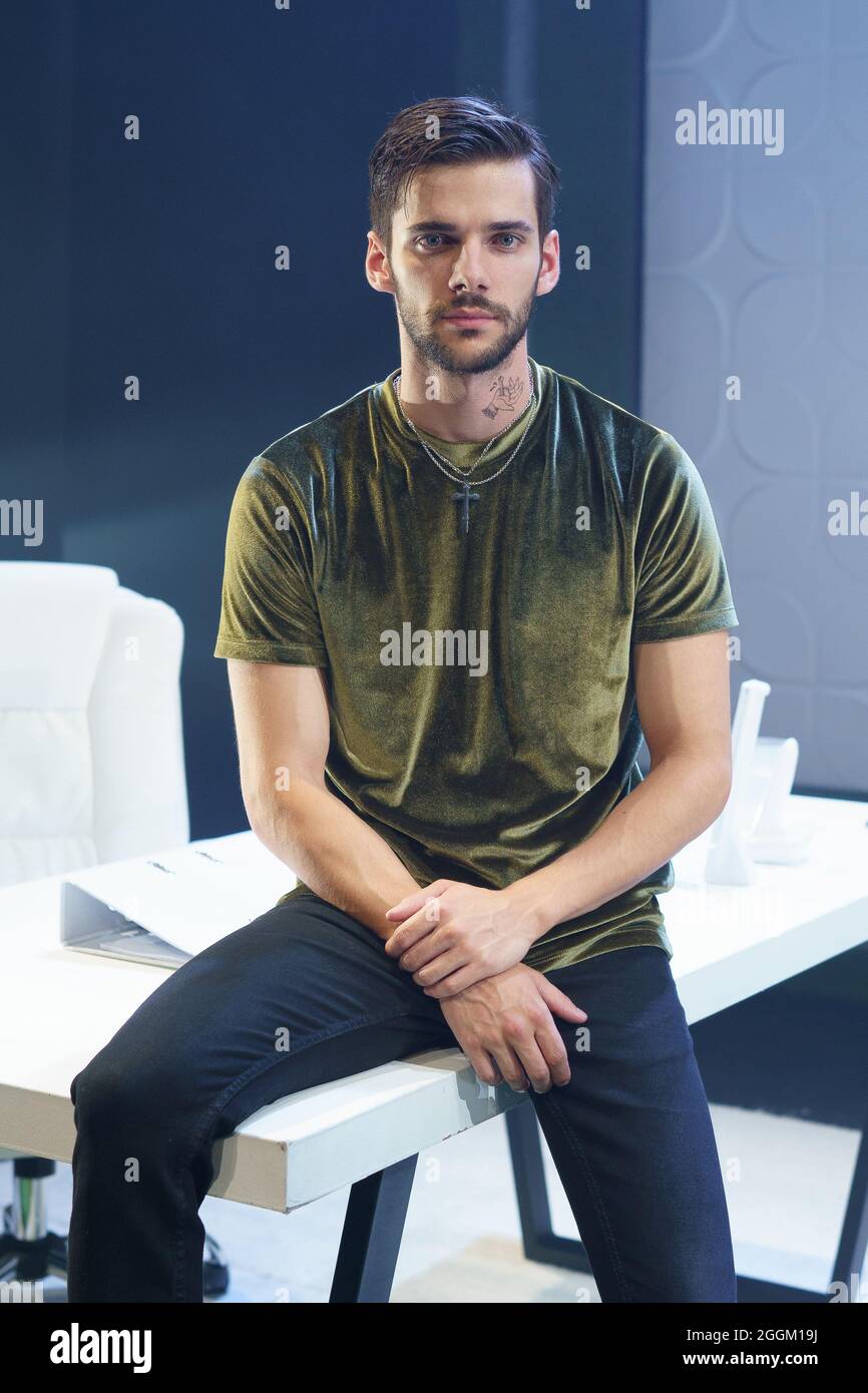Madrid, Spain. 01st Sep, 2021. The actor Alvaro Rico, seen posing ...