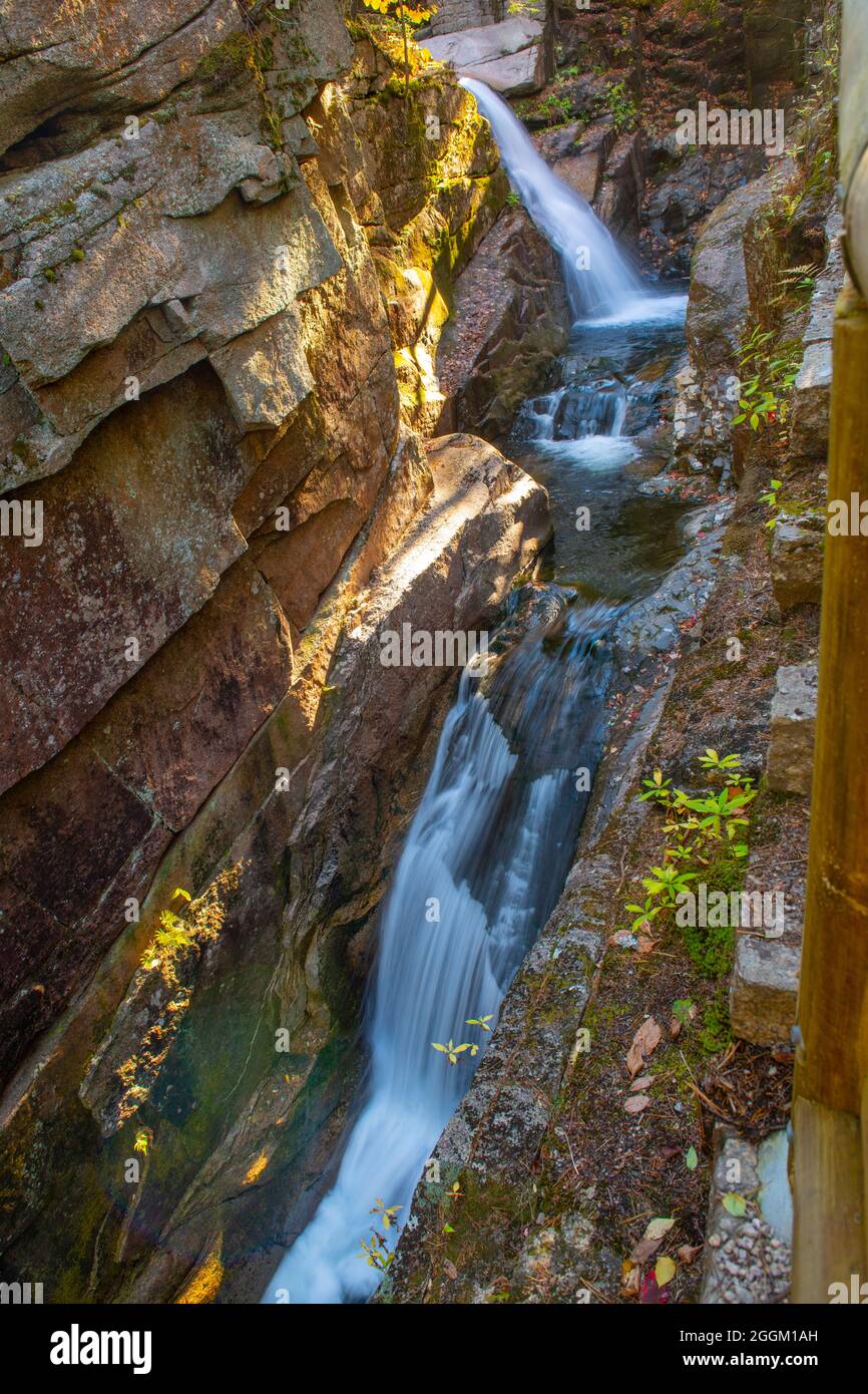 Sabbaday Falls with fall foliage on Kancamagus Highway in White ...
