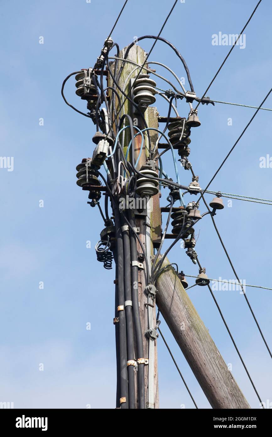 Old telegraph pole, Germany Stock Photo - Alamy