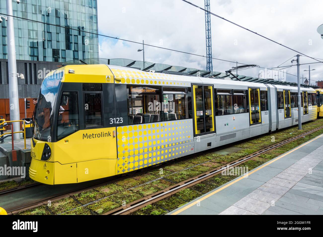 Metrolink Manchester tram as part of Transport for Greater Manchester ...