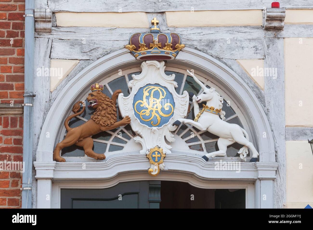 Coat of arms on Verden Cathedral, Verden, Lower Saxony, Germany, Europe ...