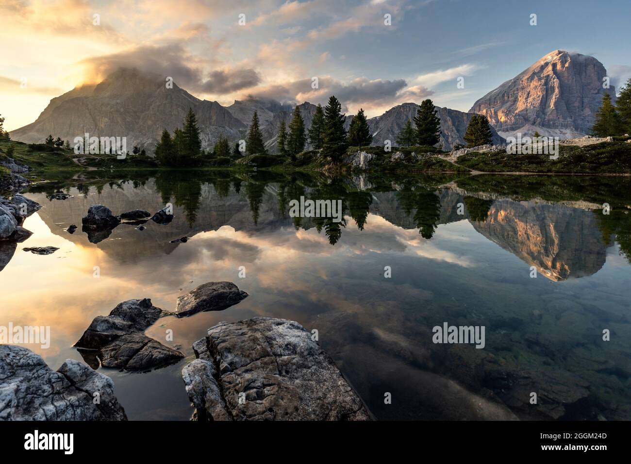 Lago di Limides on a beautiful summer evening Stock Photo - Alamy