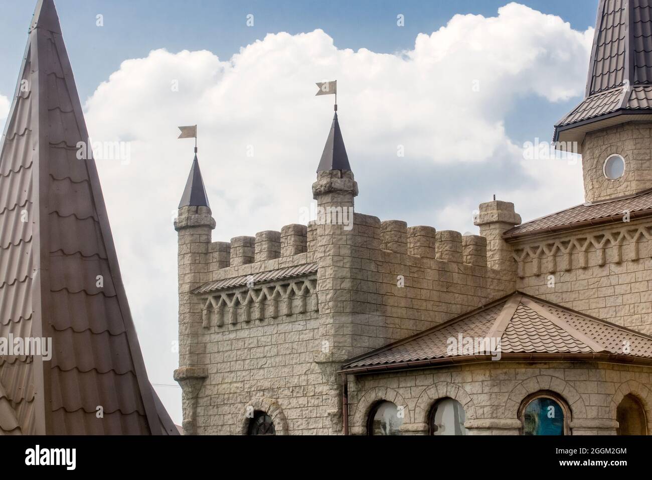 Stone castle medieval old ancient architecture of Europe for tourists ...