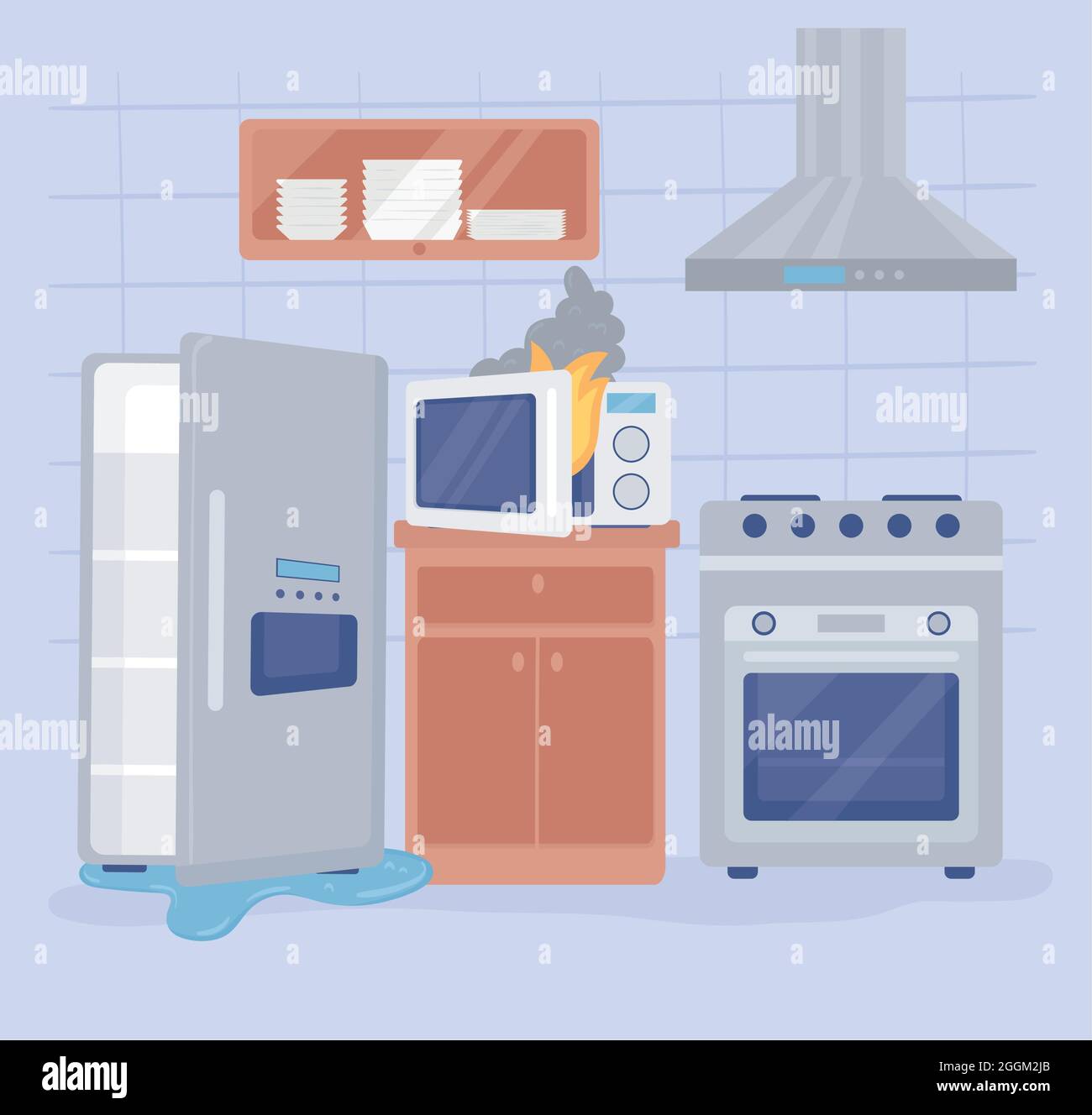 kitchen and broken appliances Stock Vector Image & Art - Alamy