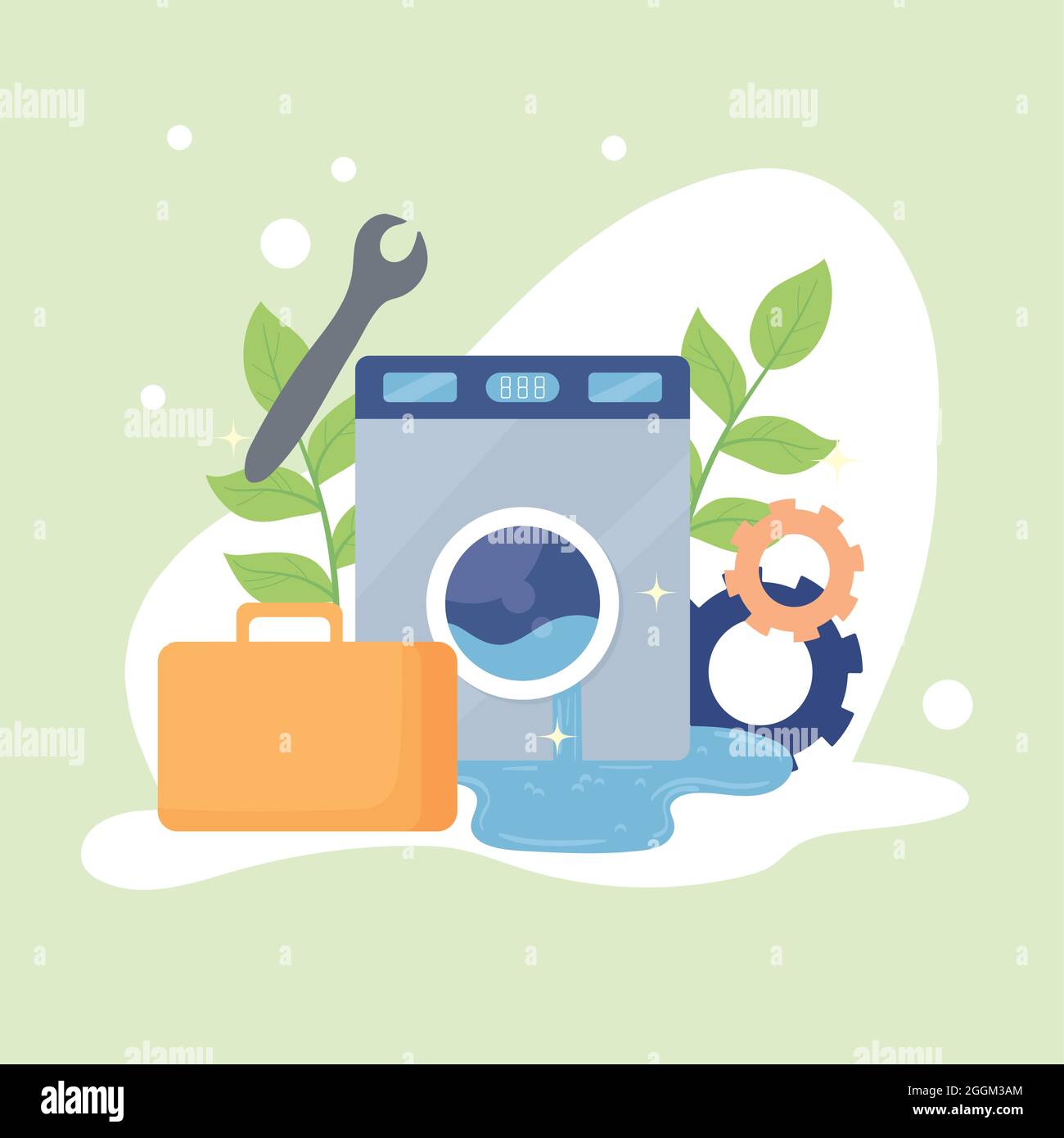 Home broken washing machine Stock Vector Images - Alamy