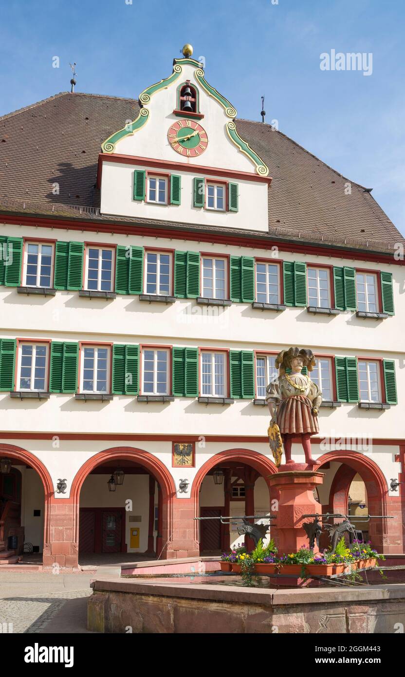 Germany, Baden-Württemberg, Weil der Stadt, Oberer Marktbrunnen from ...