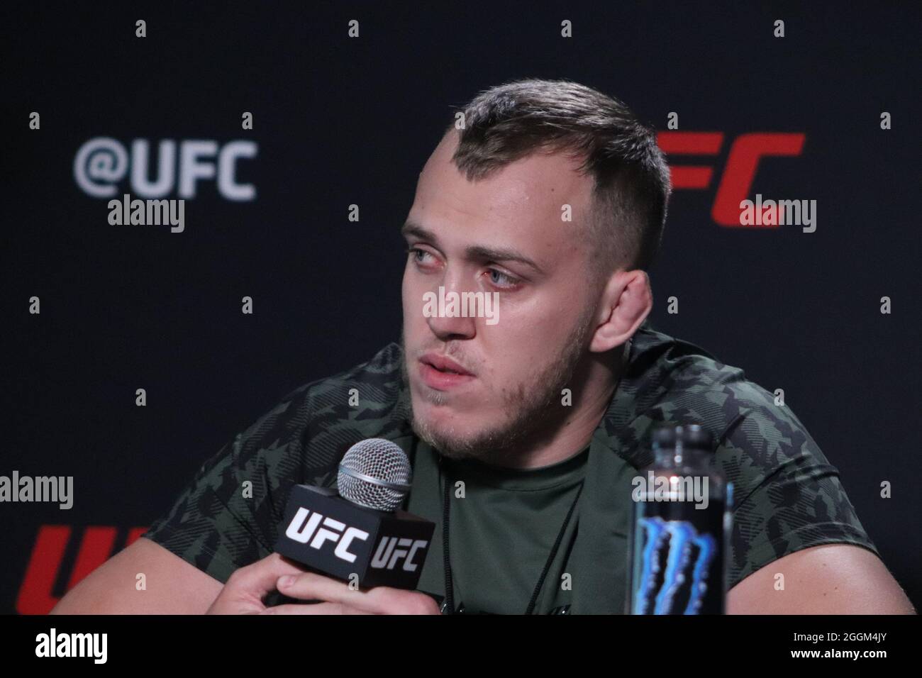 LAS VEGAS, NV - SEPTEMBER 1: Sergey Spivak interacts with media during ...