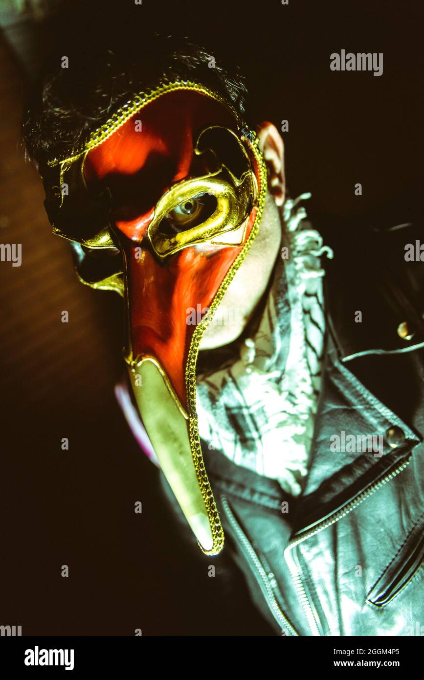 scary male with a bloody mask Stock Photo - Alamy