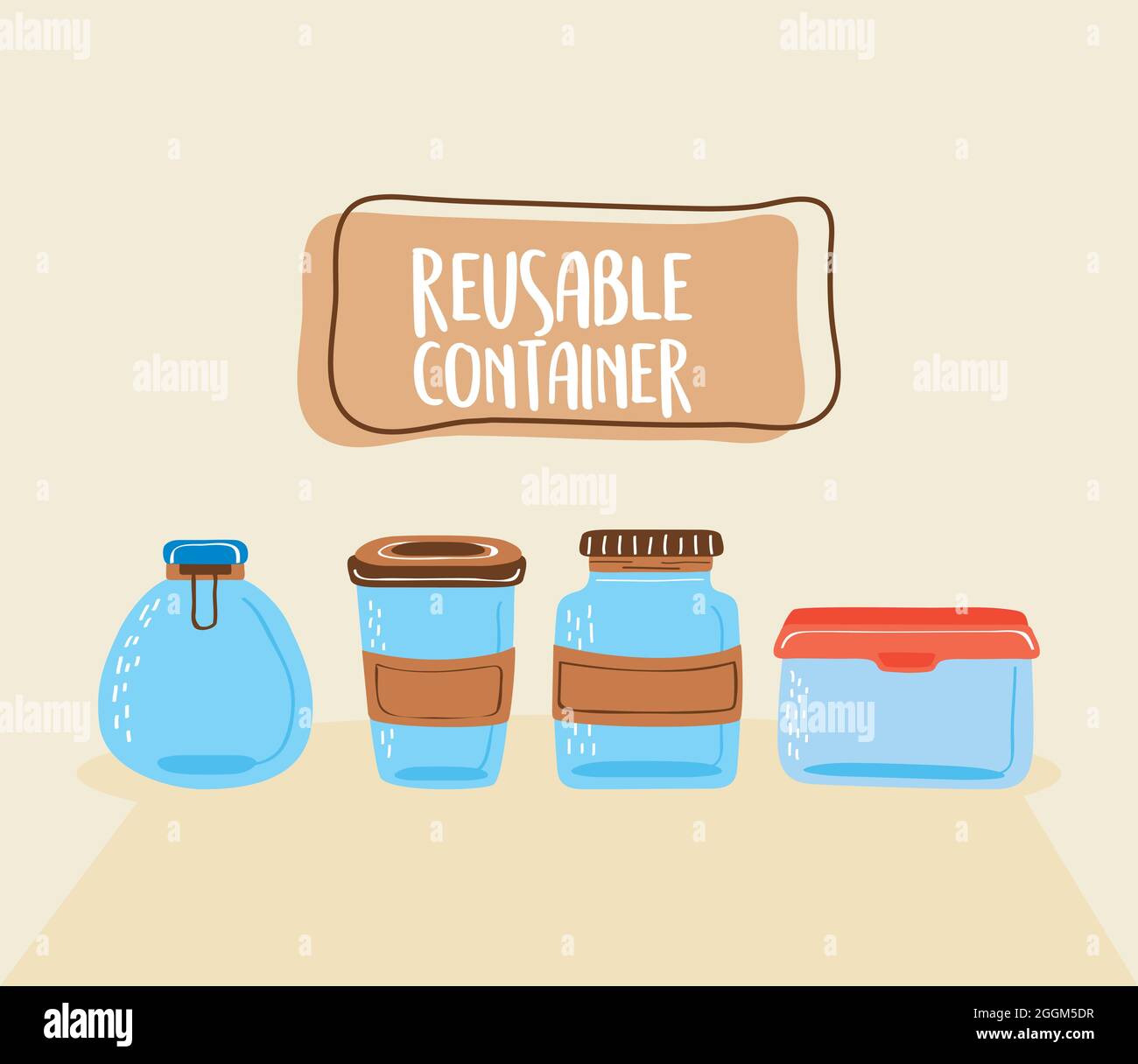 Reusable plastic containers Stock Vector Images - Alamy