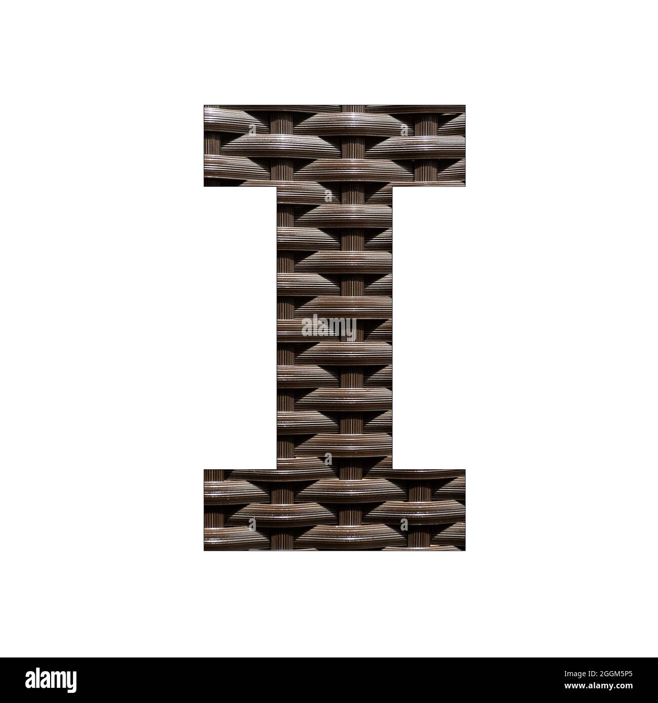 Alphabet letter I - Synthetic rattan background Stock Photo - Alamy