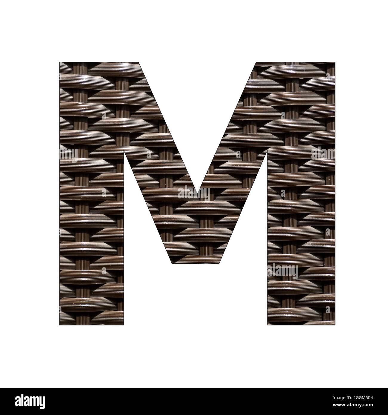 Alphabet letter M - Synthetic rattan background Stock Photo - Alamy