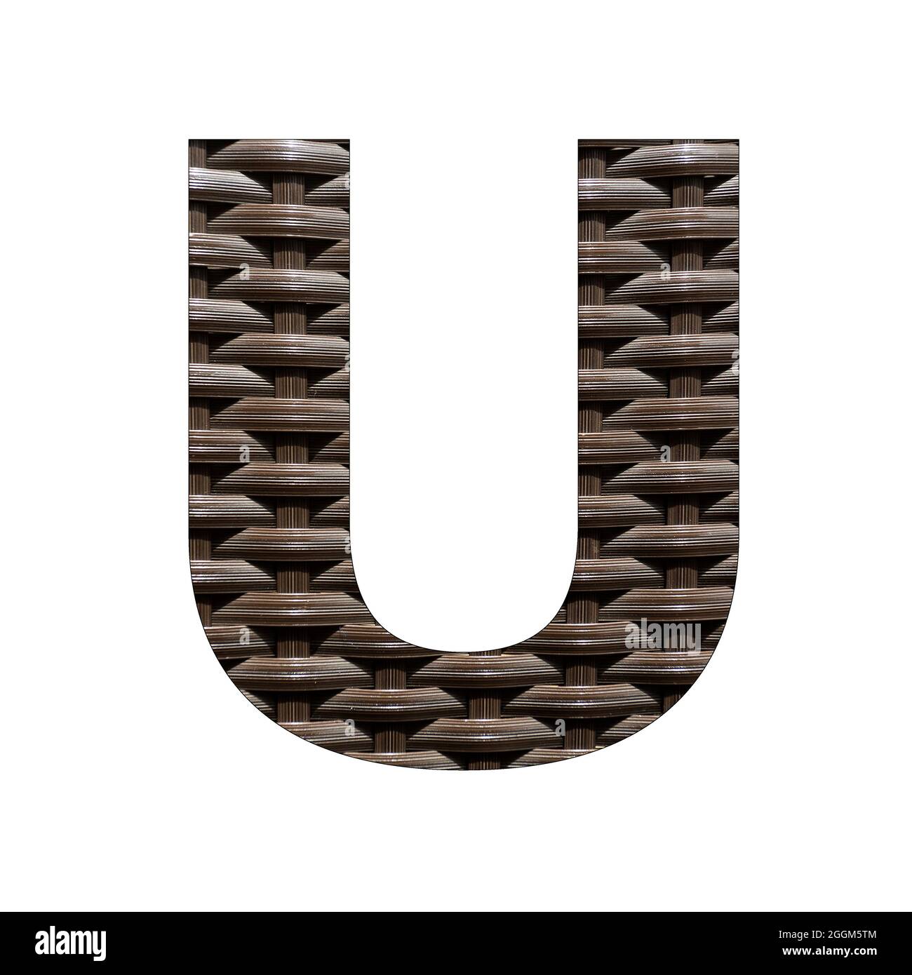 Alphabet letter U - Synthetic rattan background Stock Photo - Alamy
