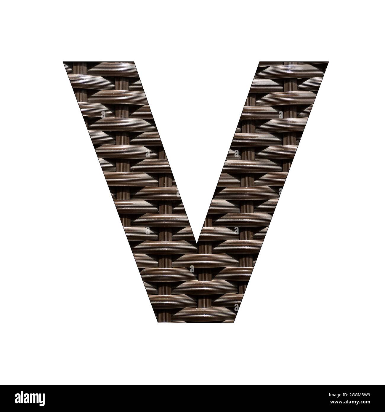 Uppercase letter V - Synthetic rattan background Stock Photo - Alamy