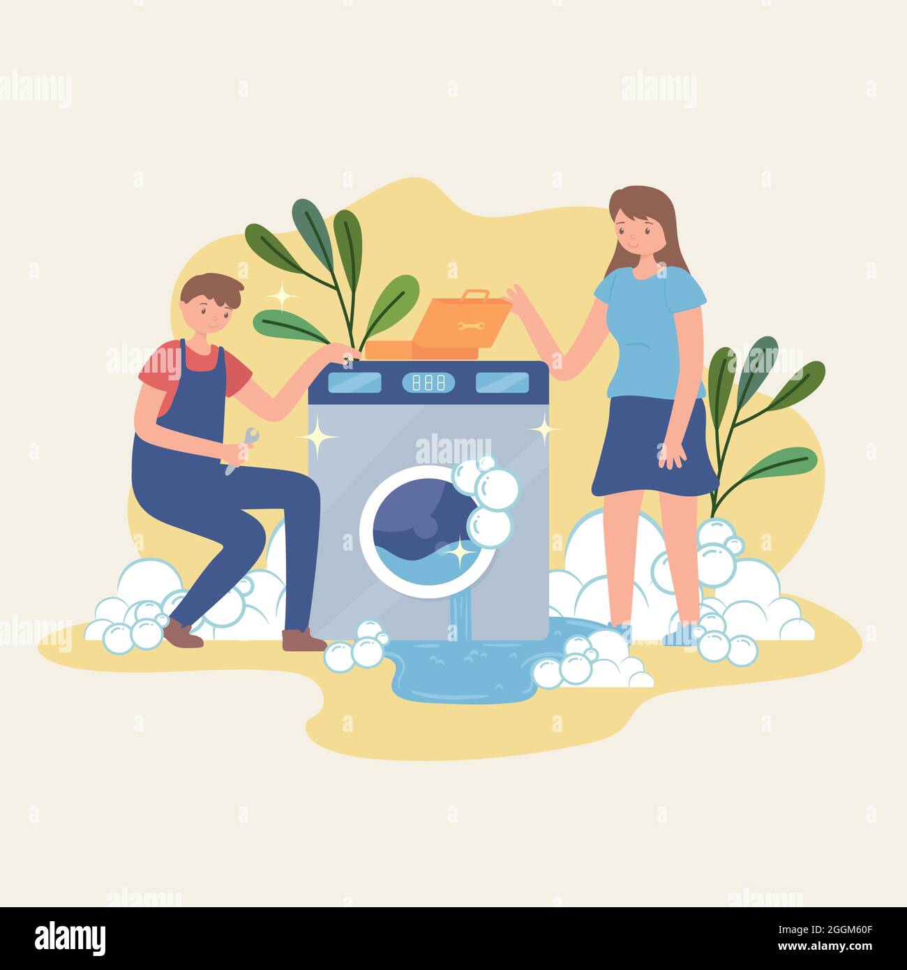 Appliance repair woman Stock Vector Images - Alamy