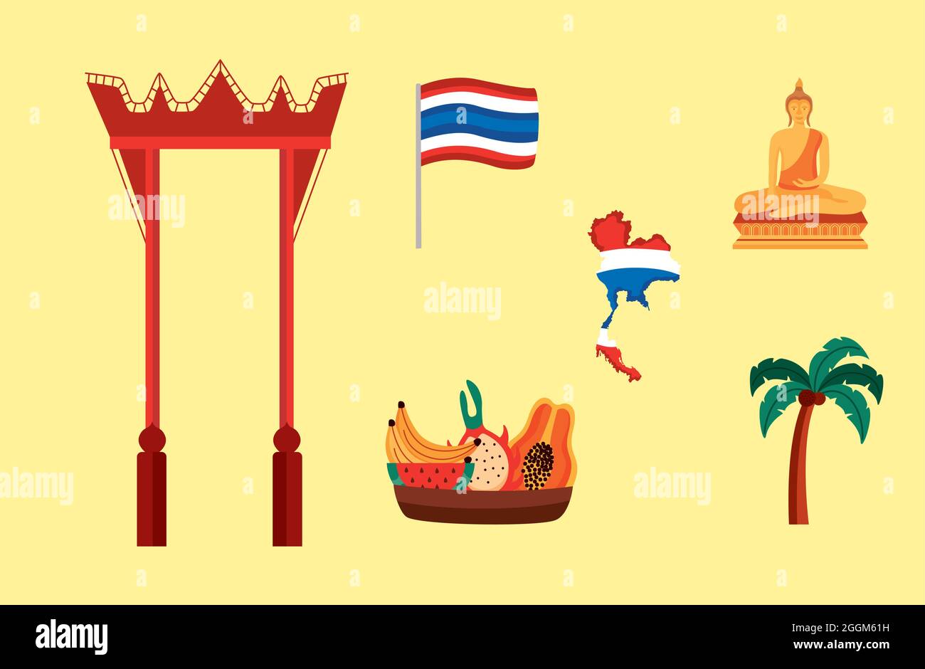 set icons of thailand culture Stock Vector Image & Art - Alamy