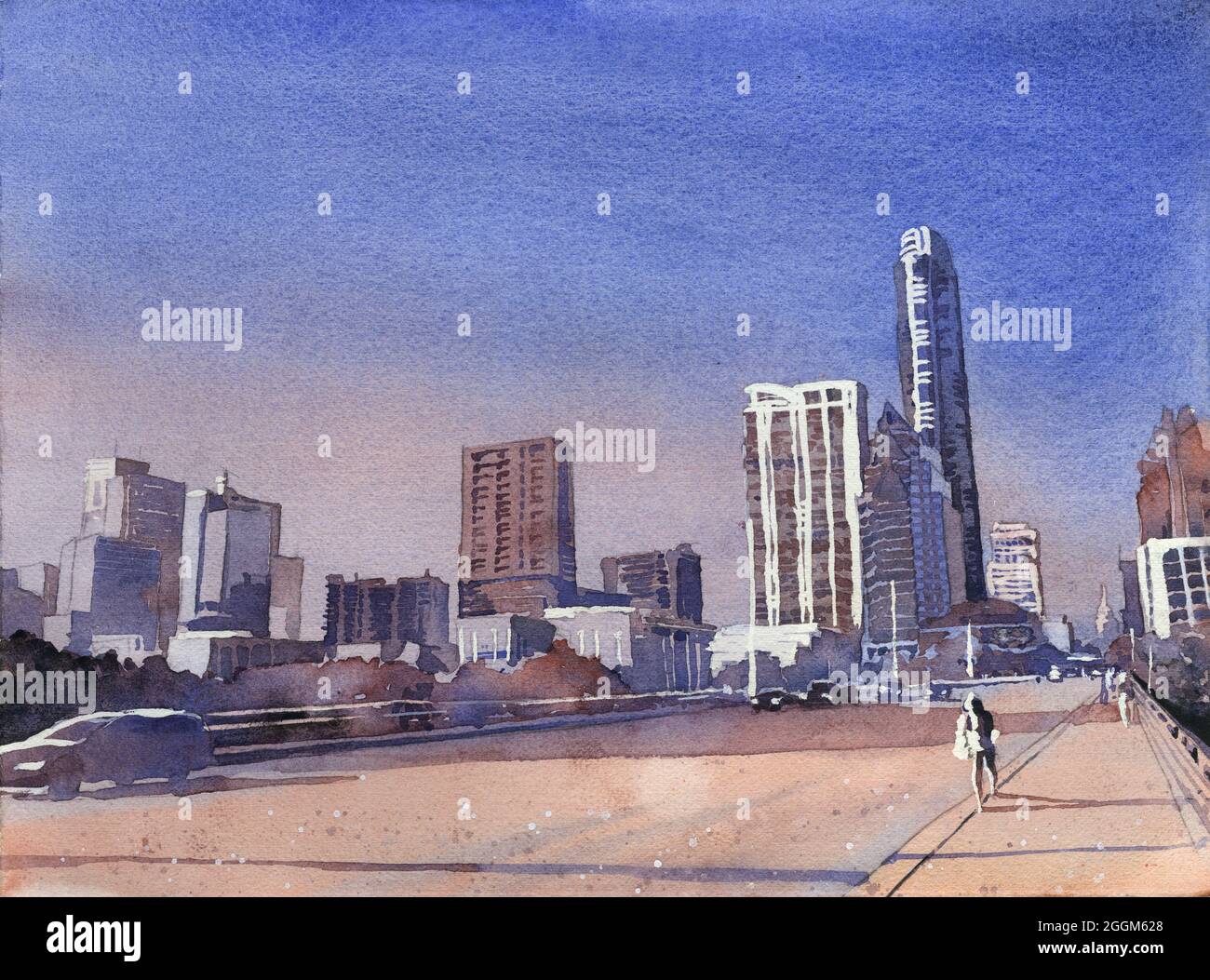 Austin, TX skyline with State Capitol in distance. Austin Texas skyline ...