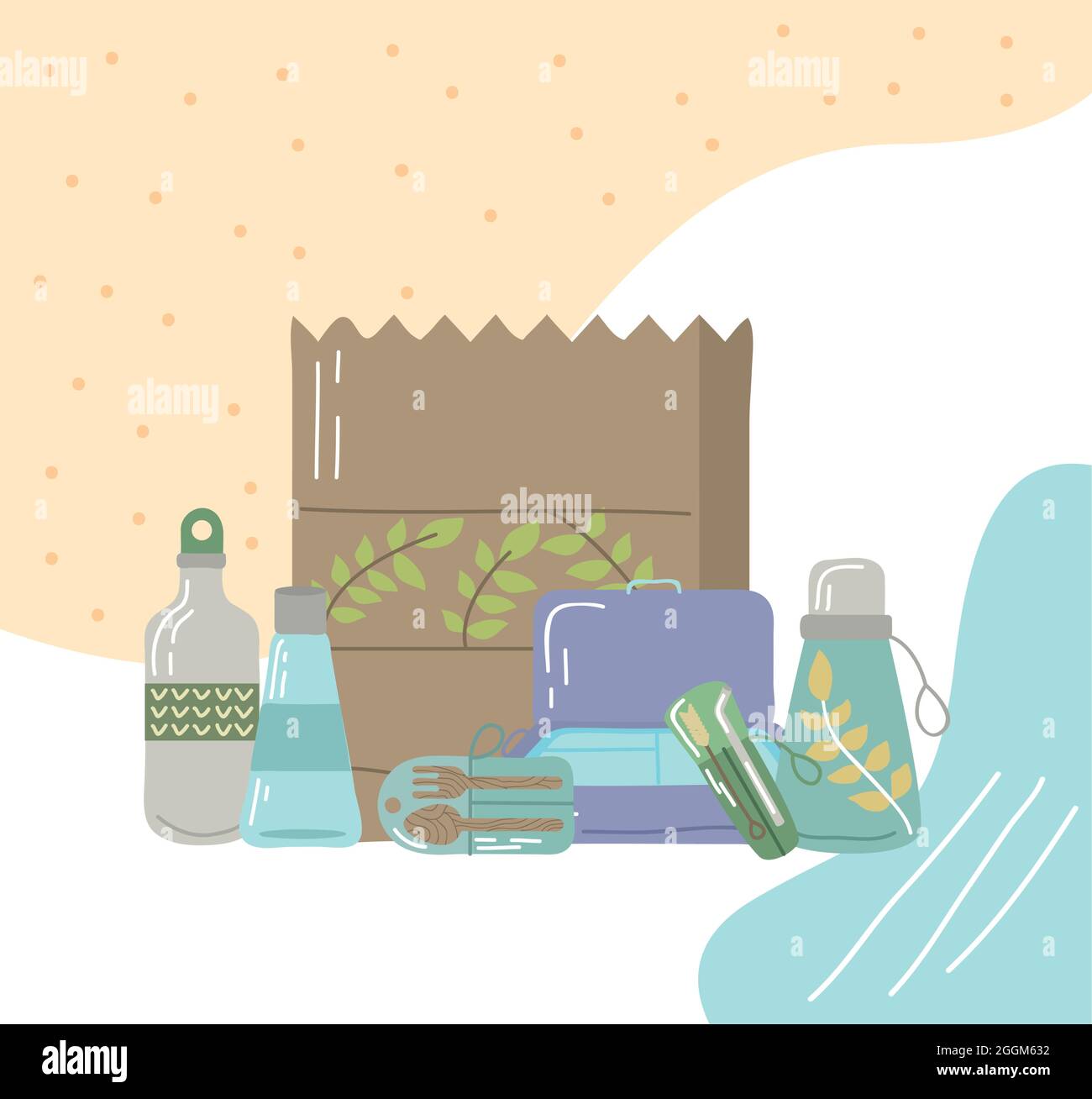 poster with differents reusable products Stock Vector Image & Art - Alamy