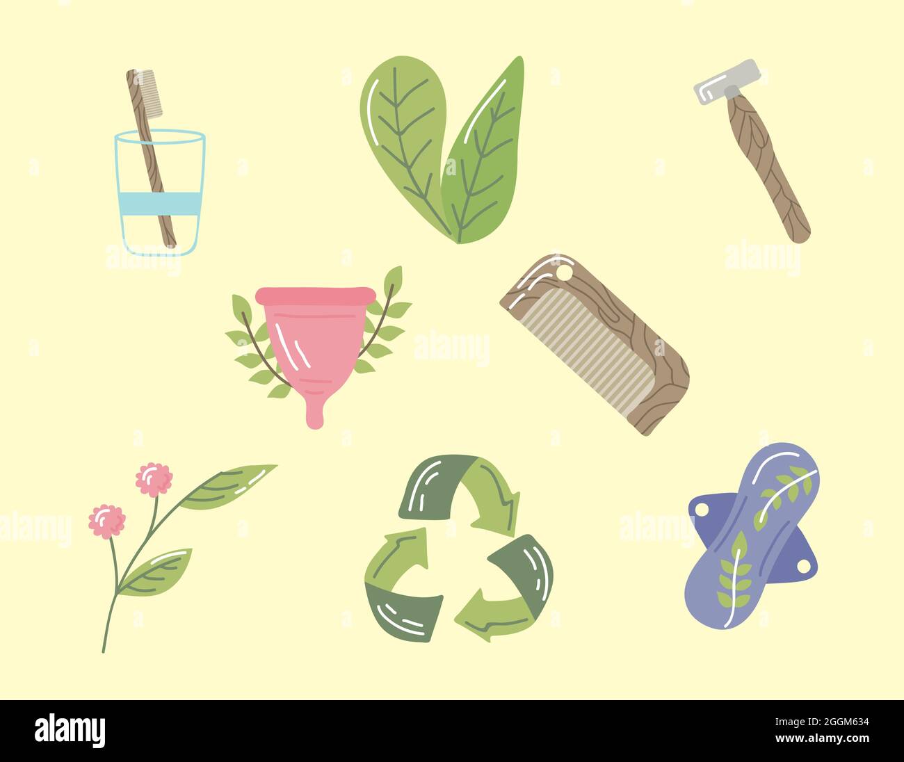 set of reusable personal hygiene objects Stock Vector Image & Art - Alamy