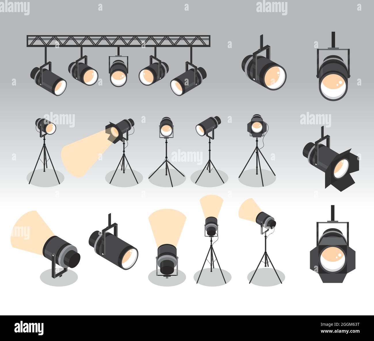spotlights lamps set Stock Vector Image & Art - Alamy
