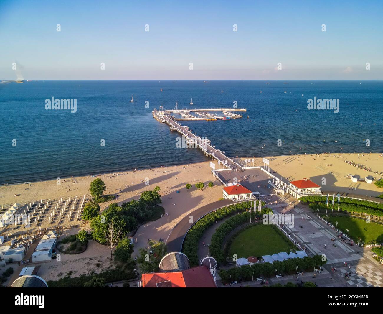 SOPOT, POLAND - Jun 19, 2021: An aerial view of the beautiful seaside ...