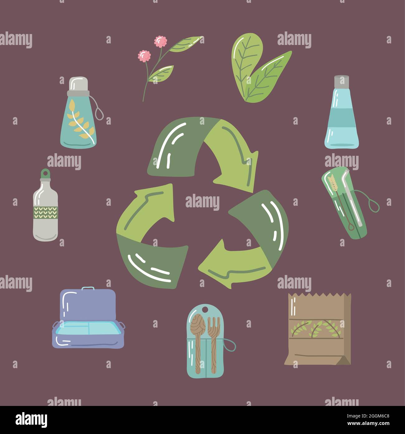 arrows of recycle and reusable icons Stock Vector Image & Art - Alamy