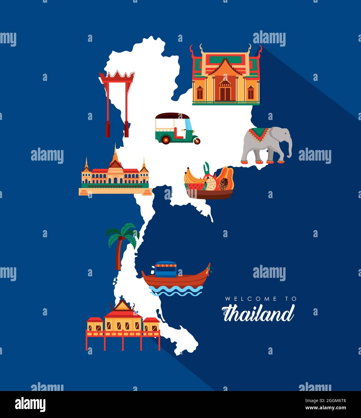 welcome thailand with traditional icons Stock Vector Image & Art - Alamy