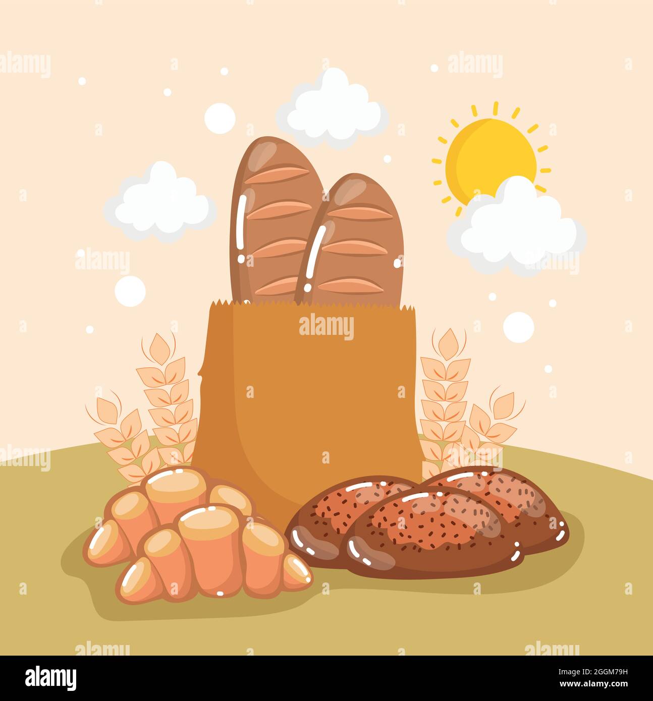 bread in bag Stock Vector Image & Art - Alamy