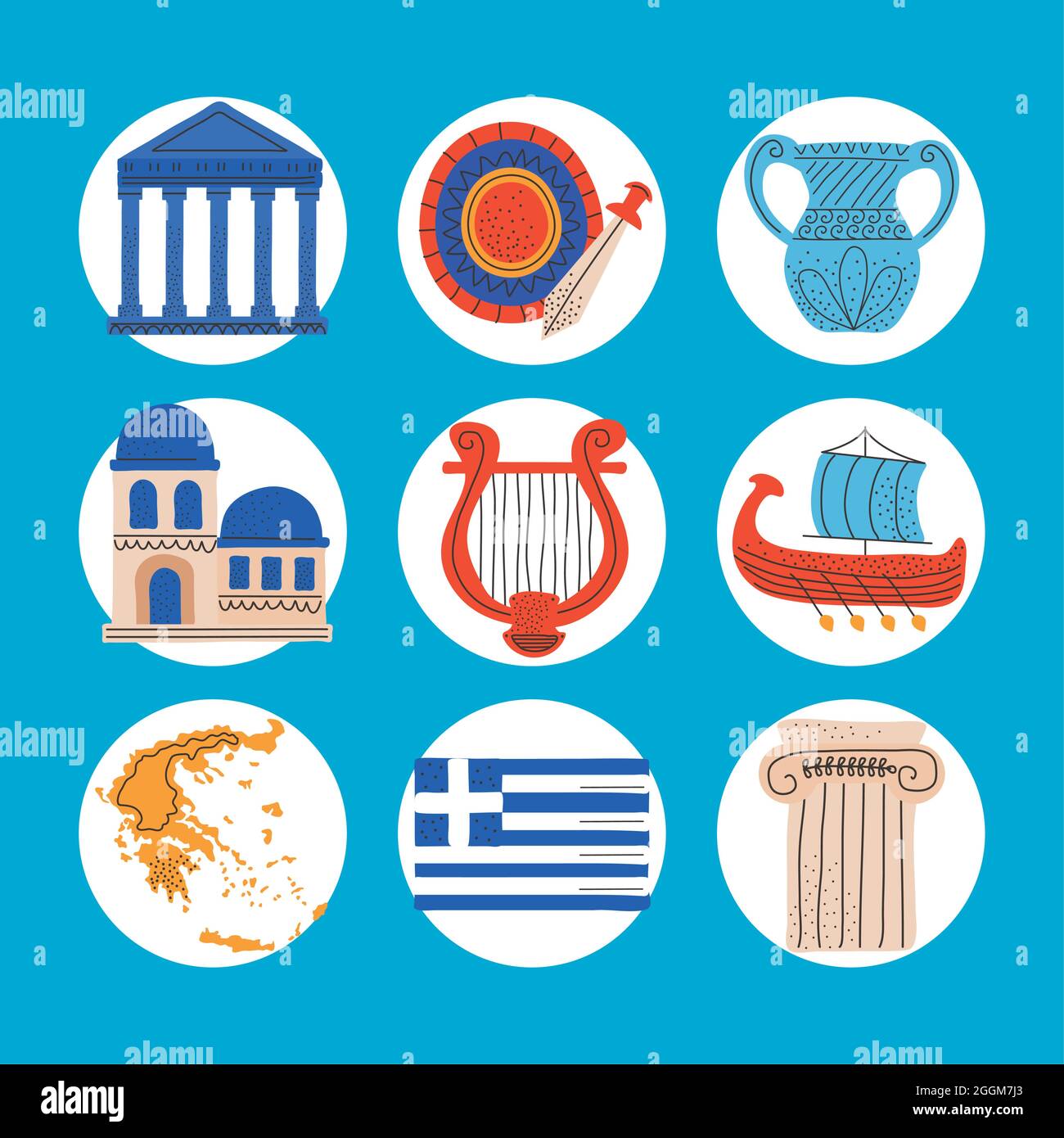 Traditional greek boat Stock Vector Images - Alamy