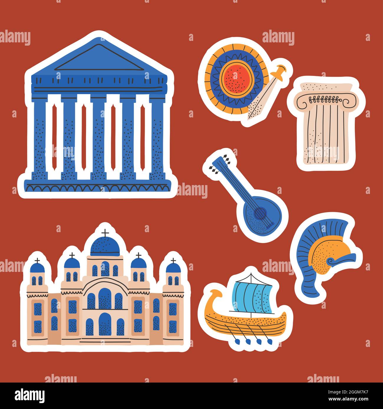 set icons of greece traditional Stock Vector Image & Art - Alamy