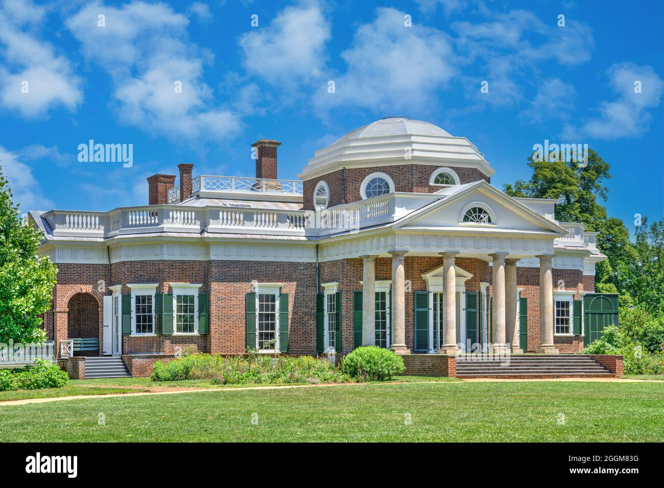 The West Portico of Thomas Jefferson’s Monticello in Virginia Stock ...