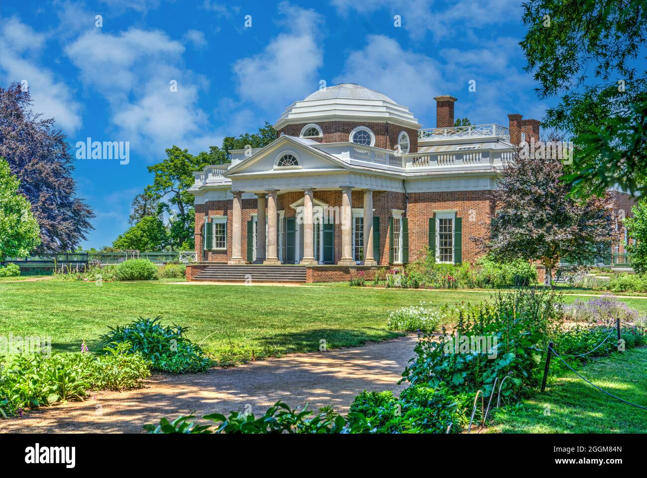 The West Portico from the Fish Pond of Thomas Jefferson’s Monticello in ...