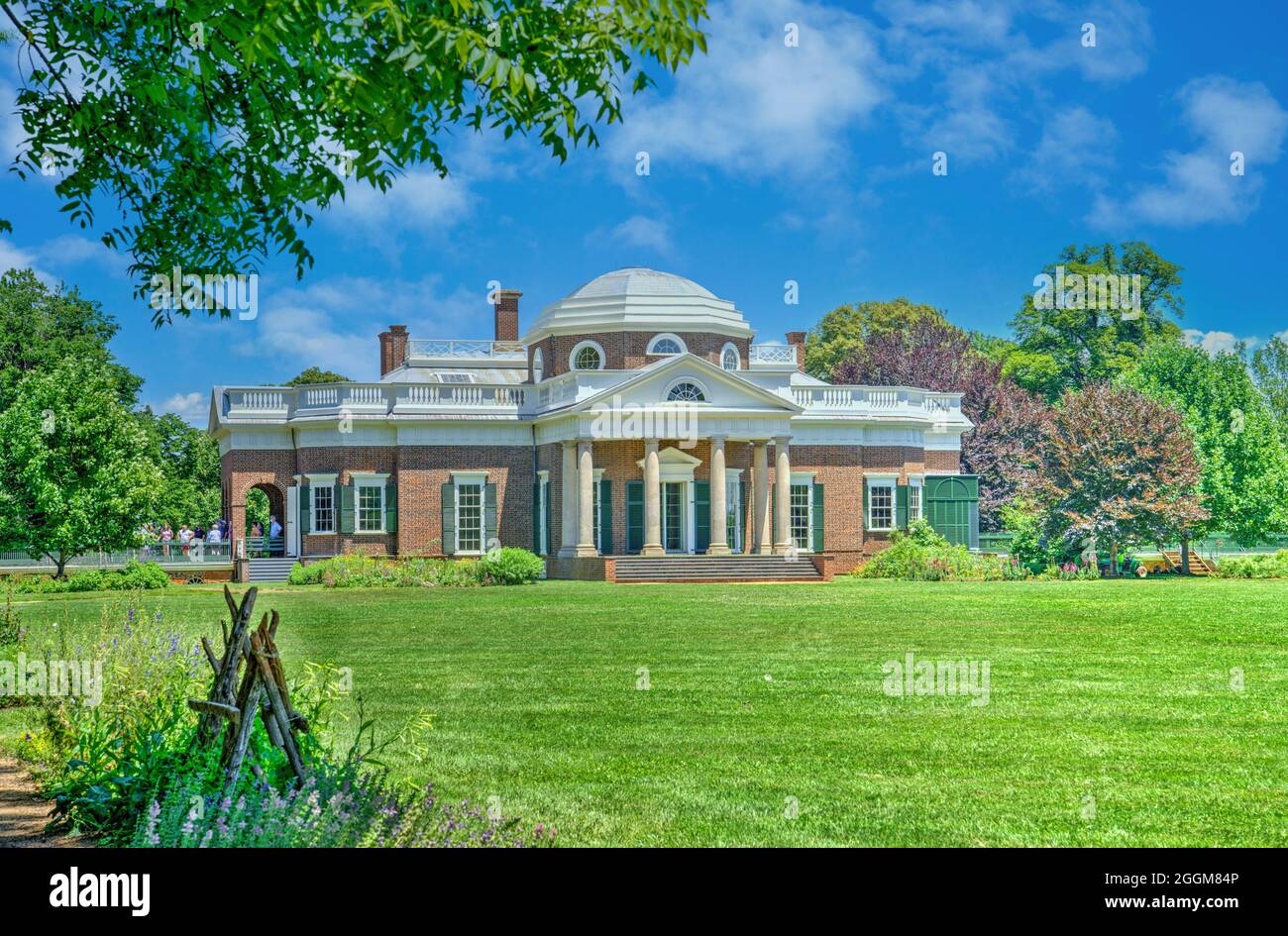 The West Portico from the West Lawn of Thomas Jefferson’s Monticello in ...