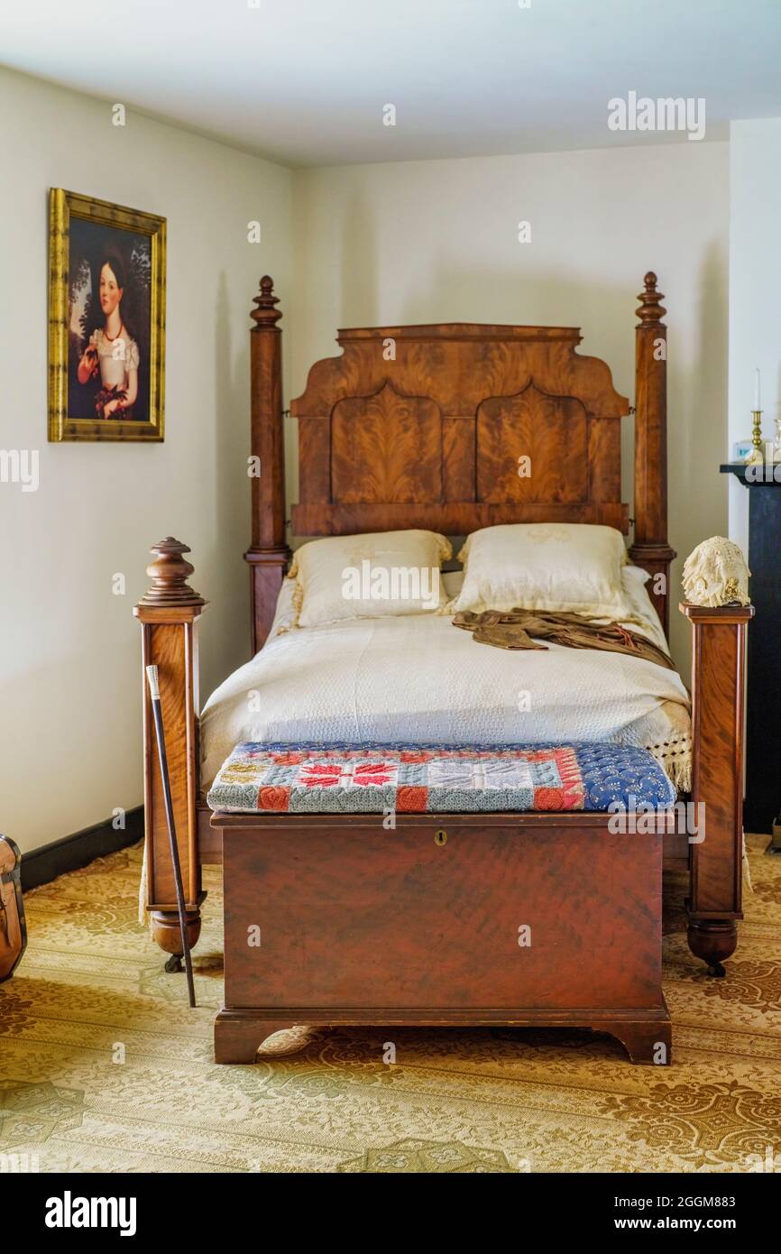 Bedroom in the McLean House, site of Lee’s Surrender to Grant, at the ...