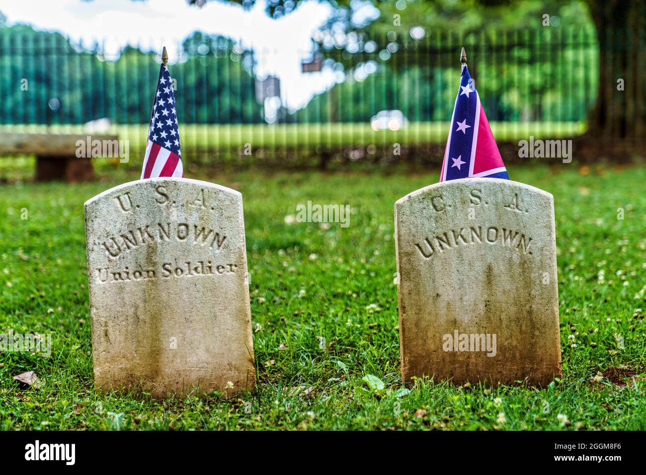 A lone Unknown Union Soldier lies by a Confederate one inside the ...