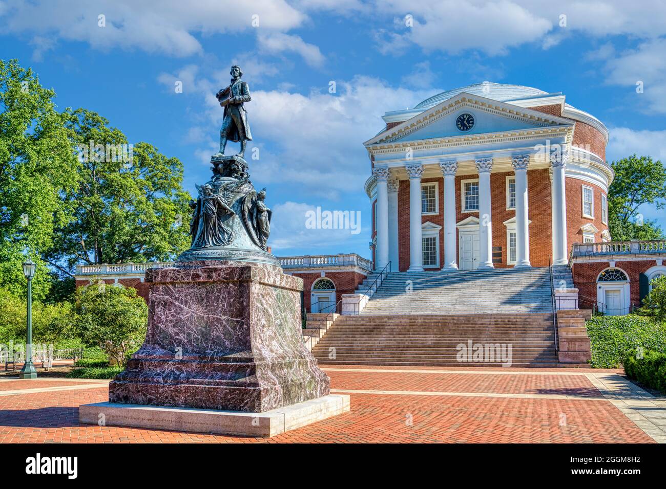 The Jefferson Statue in front of The Rotunda designed by Thomas ...