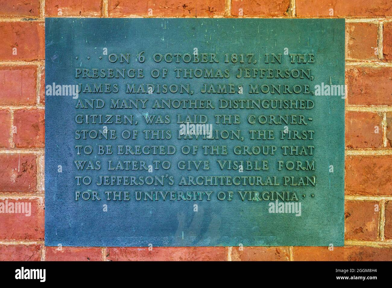 Plaque commemorating the laying of the cornerstone for The Rotunda ...