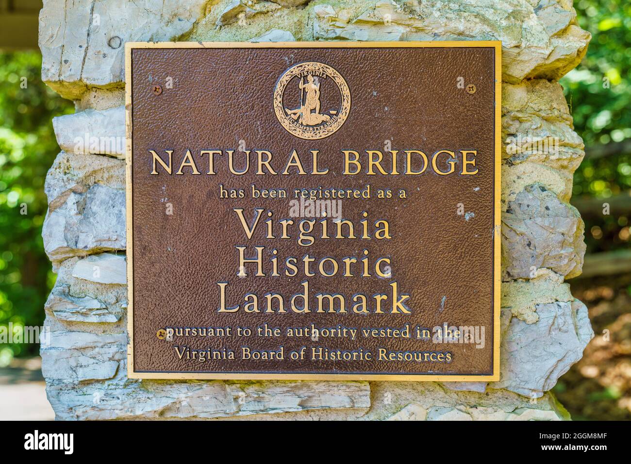 Virginia Historic Landmark plaque on the entrance to the Cedar Creek ...