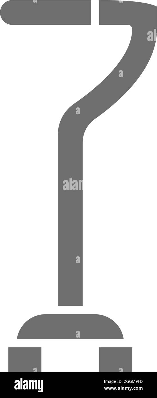 Walking stick, crutch, telescopic cane grey icon Stock Vector Image ...