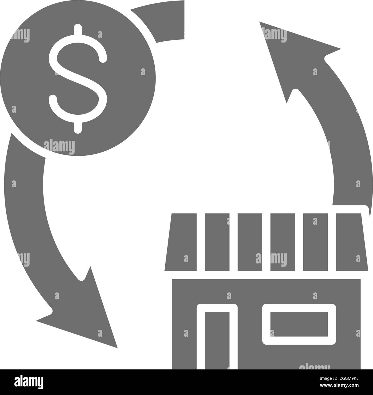 Real estate sales, exchange money for a house grey icon Stock Vector ...
