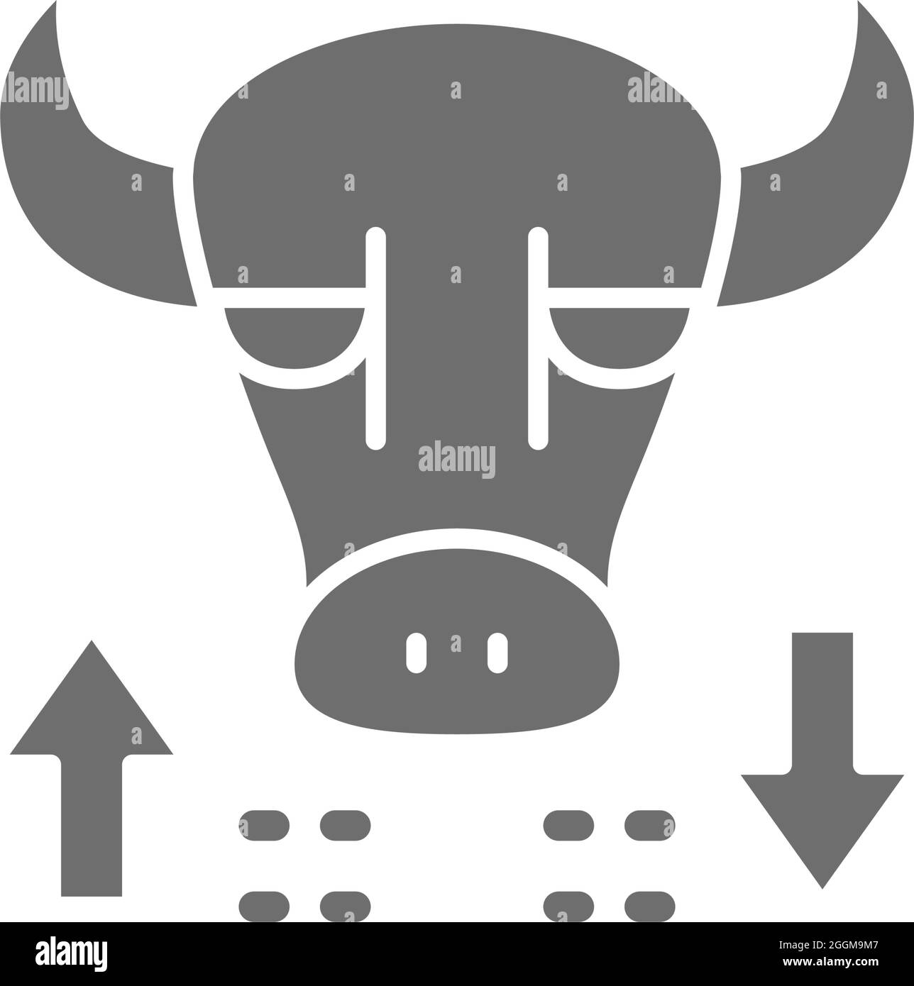 Exchange market bull icon design Black and White Stock Photos & Images ...
