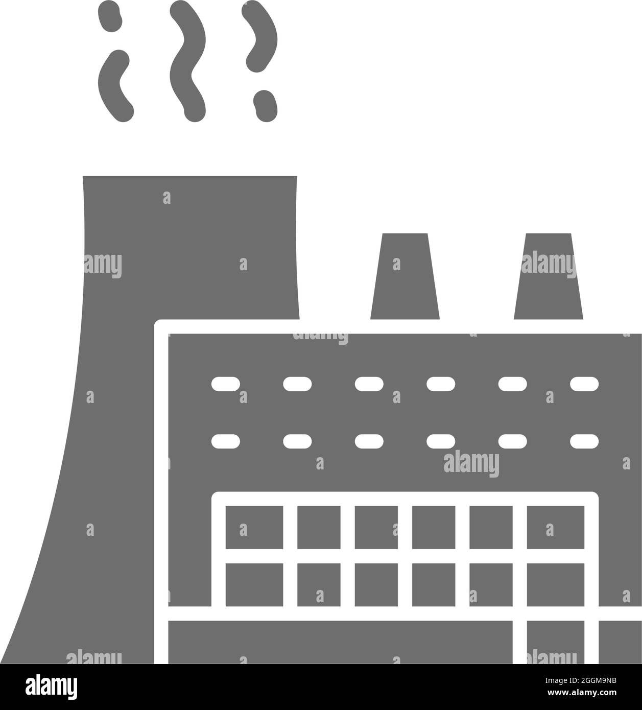 Factory, industrial building grey icon. Isolated on white background ...