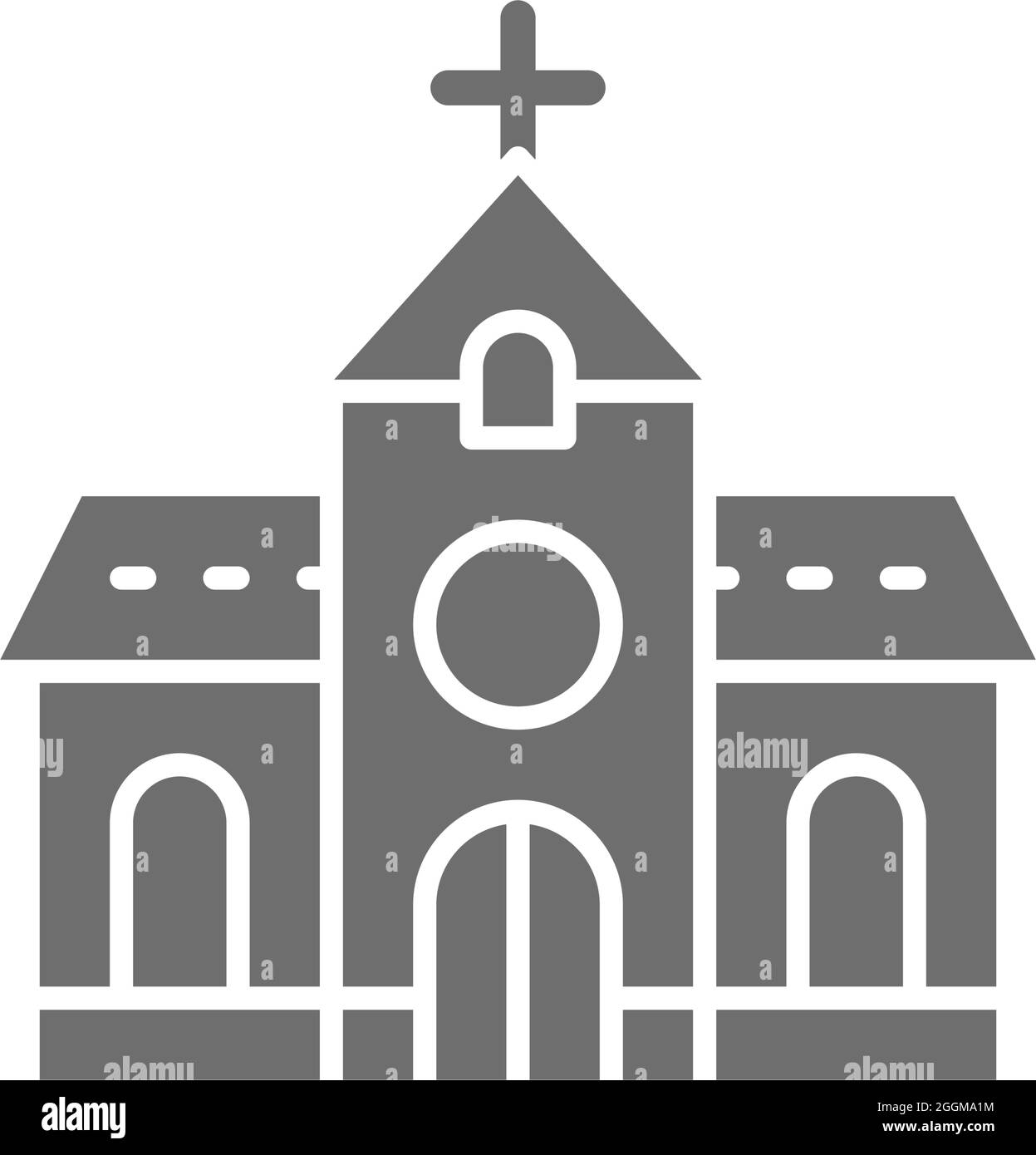 Church, chapel, temple grey icon. Isolated on white background Stock ...