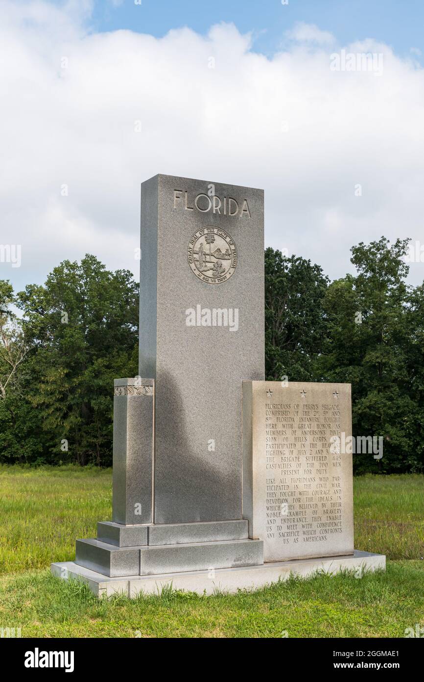 The Florida Monument on Southwest Confederate Avenue at the Gettysburg ...