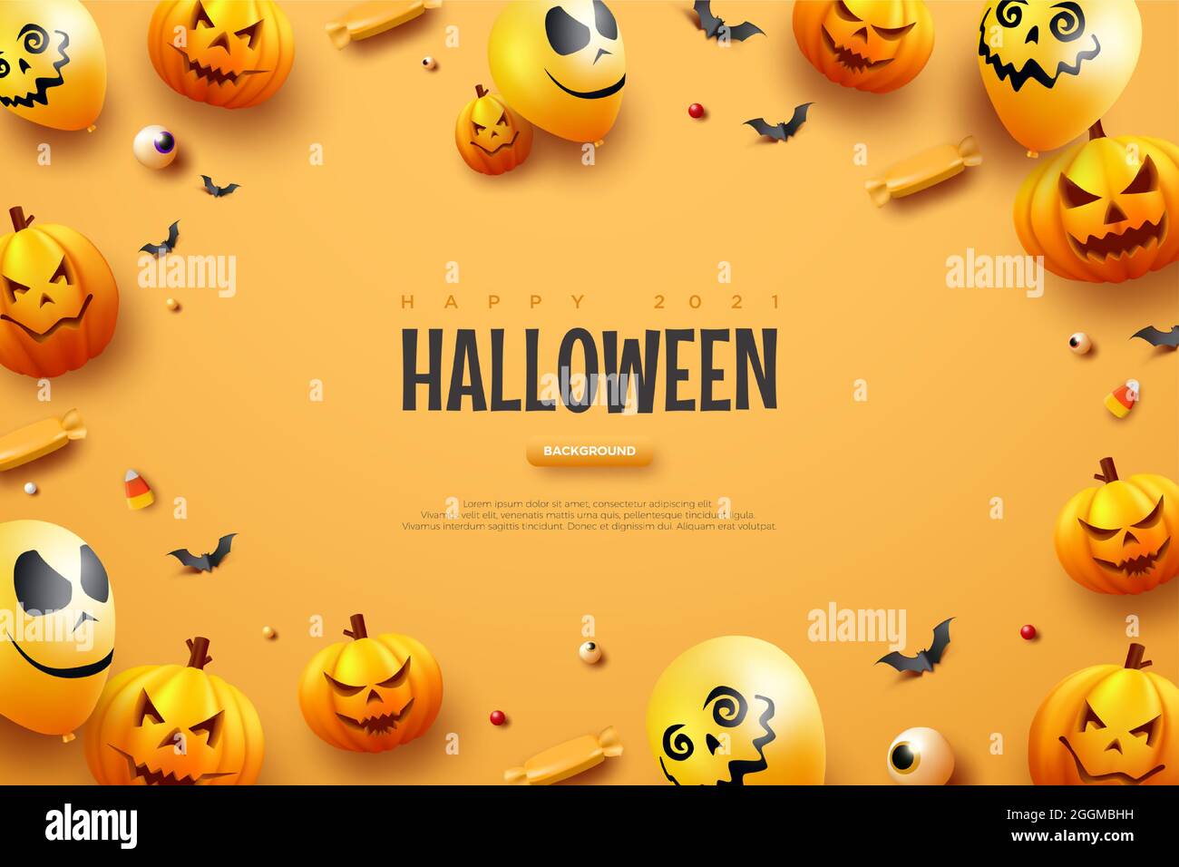 Halloween Pumpkin Orange Background Illustration Stock Vector Image ...