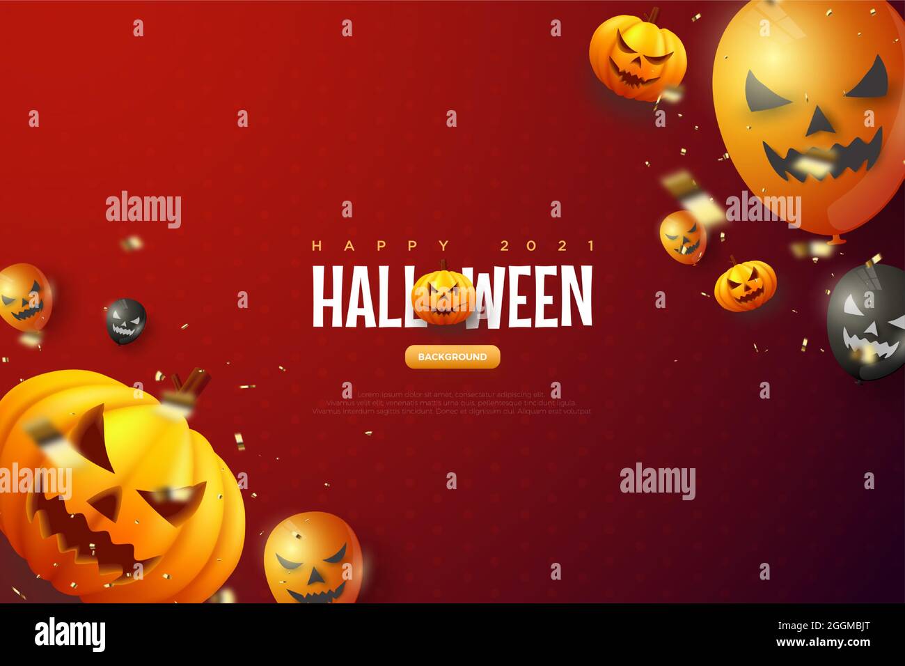 Halloween Pumpkin Red Background Illustration Stock Vector Image & Art ...